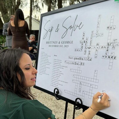 Custom Wedding Crossword Sip and Solve Puzzle, Wedding Games Digital ...