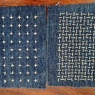 Visible Mending Transfer Sashiko Pattern Stick Stitch Embroidery ...