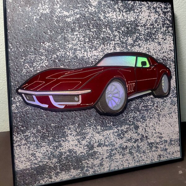 Retro Car Layered Design for Cutting, Vector File for Laser and Paper ...