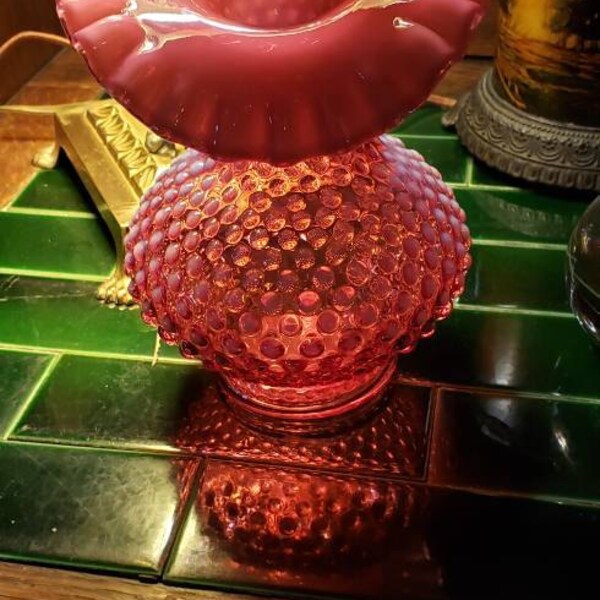 Fenton Single Rose Carnival Glass Bud Vase With Strawberry Pattern - Etsy