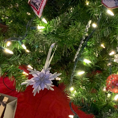 Handmade Snowflake CHRISTMAS Tree Decoration/ornament in Light Blue ...