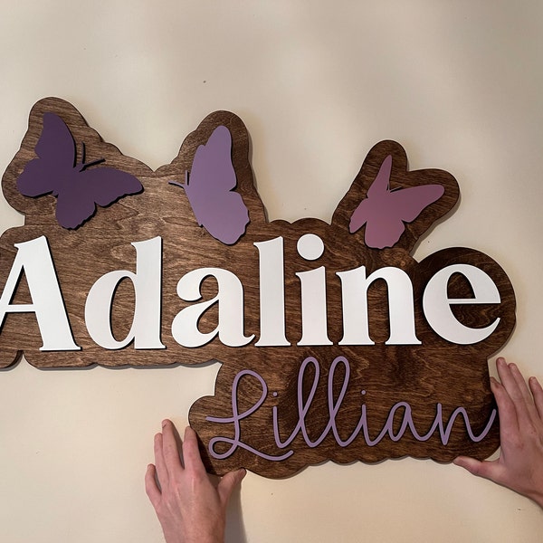 Butterfly Name Sign, Nursery Name Sign, Butterfly Nursery Decor, Name ...