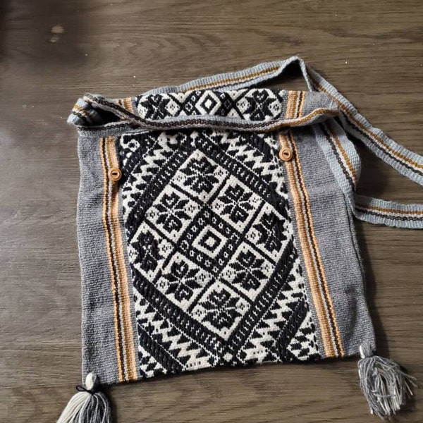 Large Peruvian Alpaca Shawl With Tawantinsuyo and Rainbow Colors ...