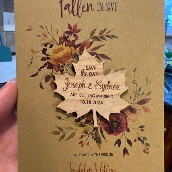 Fall Save the Date Magnet With Cards, Wedding Maple Leaf Save-the-dates ...