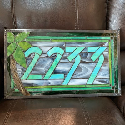 Custom Stained Glass Address Plaque - Etsy