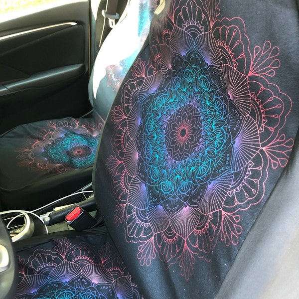 Mandala Car Seat Covers: Spiritual Vehicle Decor - Front Seat Pair - Etsy