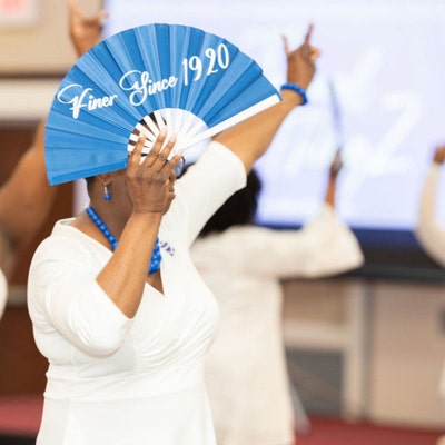 Alpha Kappa Alpha Large Hand Fan Oh so Pretty Pinkies and Pearls AKA ...