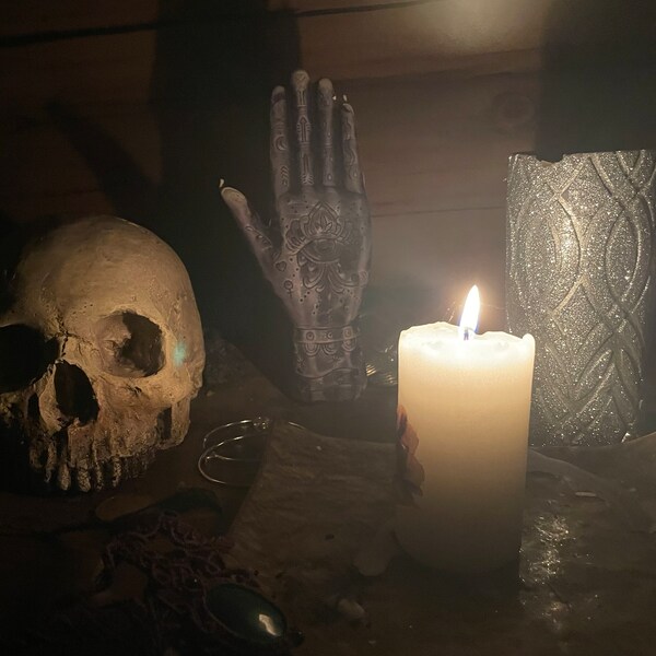 Hand of Glory Candle All Seeing Eye Altar Offering Gift for Witch Hamsa ...