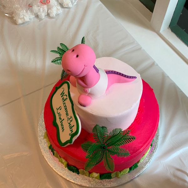Fondant T-rex Dinosaur Cake Topper: Custom Colors, 1st Birthday - Etsy