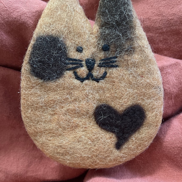 Absorbent Handmade Cat Coasters-set of Four-4-wool Felt-gifts for Cat ...