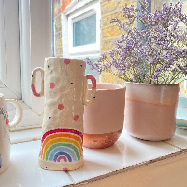 The Rainbow Vase. Handmade Ceramic Vase. Unique Gift Idea. Pottery ...
