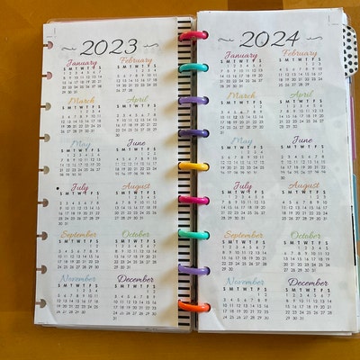 Editable Skinny Mini Bright Rainbow Undated, Horizontal Weekly Planner ...