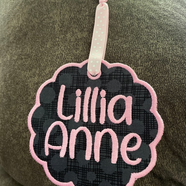 Embroidered Fabric Bag Tags, Personalized, Bookbag, Luggage - Etsy
