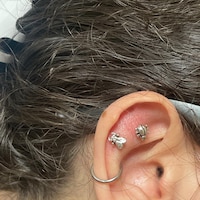 Mini Fishbone Sterling Silver Nose Stud / Nose Screw, Jewelry Nose Stud ...