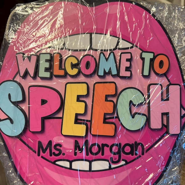 Speech Therapy Door Sign Slp Room Decor Speech Room Wooden Sign CCC SLP ...