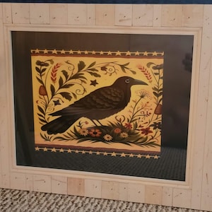 Early American Style Folk Art Digital Painting of Sunflower, Colonial ...