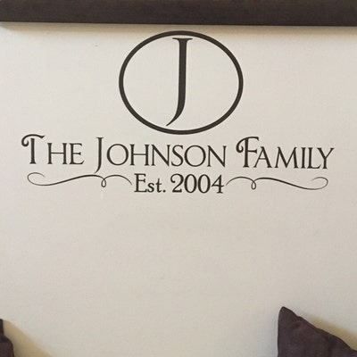 Personalized Family Name Decal 0016 Family Monogram Family - Etsy