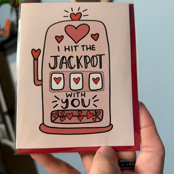 I Hit the Jackpot With You Card | Cute | Slot Machine | Aesthetic ...