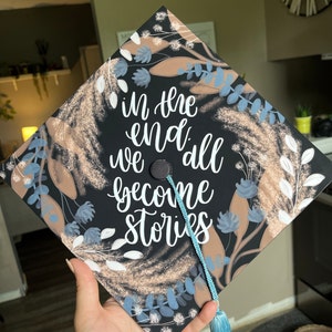 Customizable Floral Grad Cap Decoration Self-adhesive Boho Pampas Grass ...