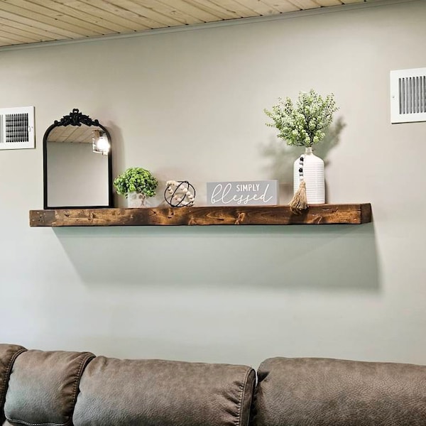 Matte Distressed Floating Shelf - Etsy