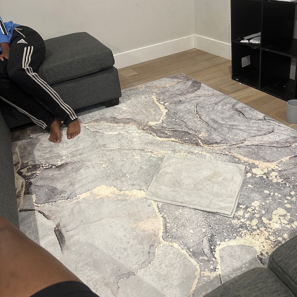 Gray and Gold Marble Rugs, Shimmery Rugs, Alcohol Ink Rug, Personalized ...