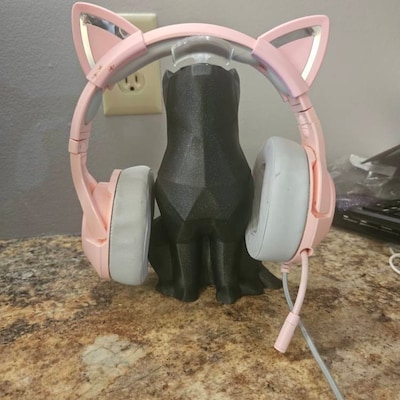 Cute Cat Headphone Stand Cat Headset Holder Kawaii Desk Decor Cat ...