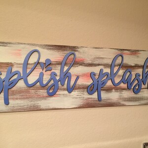 Splish Splash Splish Splash Sign Bathroom Art Bathroom Wall Decor ...