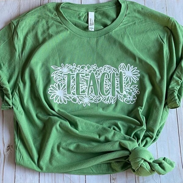 Teacher Svg, Teacher Flower Svg, Flower Svg, Shirt, Teach Svg ...