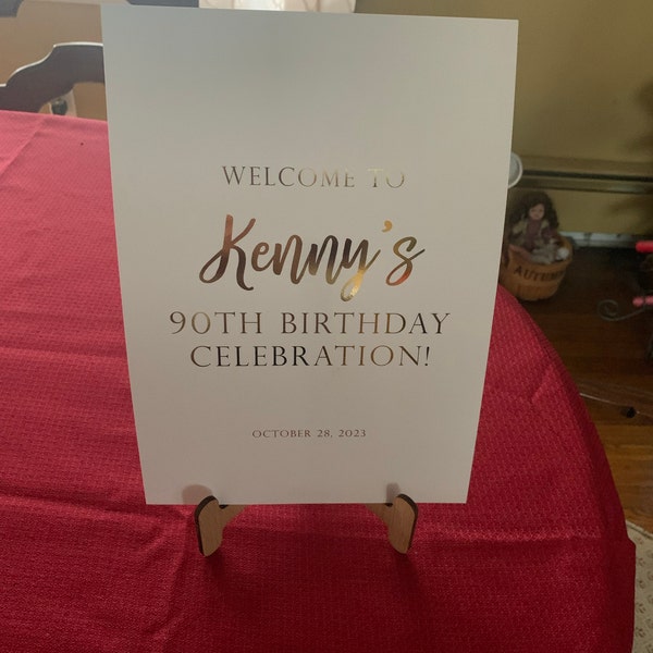 Gold Birthday Sign Welcome Sign Birthday Sign Rose Gold Birthday ...