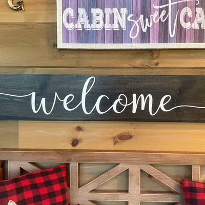 Rustic Wood Welcome Sign, Home Sweet Home, Farmhouse Style Decor, Home ...