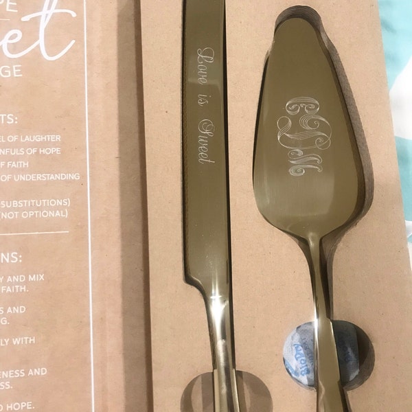 Engraved Wedding Cake Server Gift Box Set, Gift for Wedding, Gift for ...
