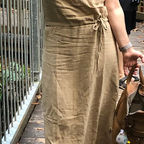 Boho Rustic Silk Dress, Raw Ahimsa Wild Silk, Long Bohemian Dress ...