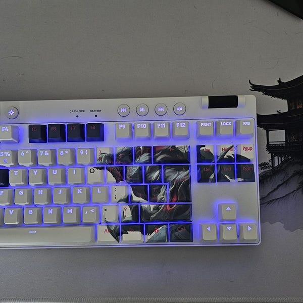 KDA All Out Seraphine Seraphine Superstar Lol Series Keycap Set, 127 Keys PBT for Mechanical ...