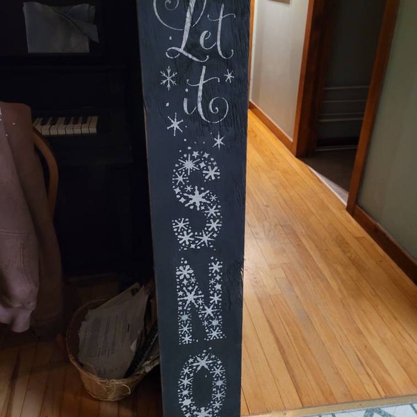Let It Snow Snowflakes Winter Porch Primitive Sign - Etsy
