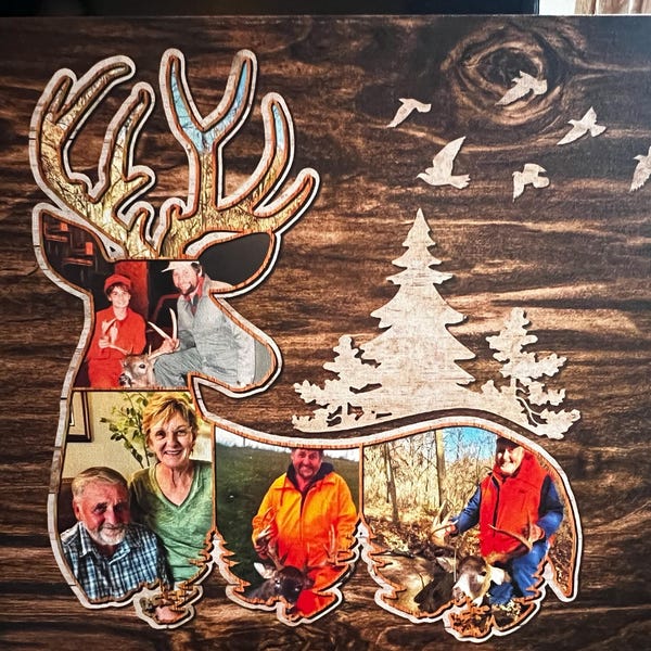 Personalized Deer Hunting Photo Collage Canvas: Hunting Gifts for Him ...