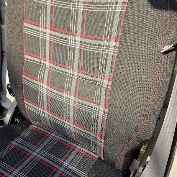 Plaid Car Upholstery Fabric - VW Golf GTI MK7- 3mm Foam - 59" - 150CM ...