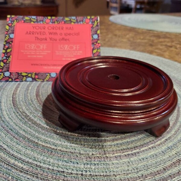 Dark Red Mahogany Porcelain Vase Stand - Etsy