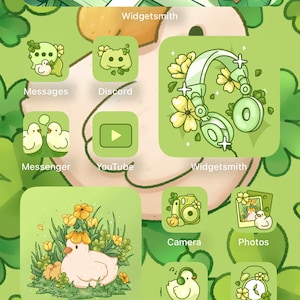 Cute Frog Desktop Wallpaper Pack Mushroom Cottage Core Folder Icons for ...