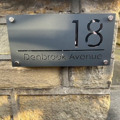 House Wall Plaques UK Luxe A4 Precision Laser Cut Acrylic House Number ...