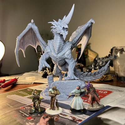 Blue Dragon Miniature by Rescale Miniatures - Etsy