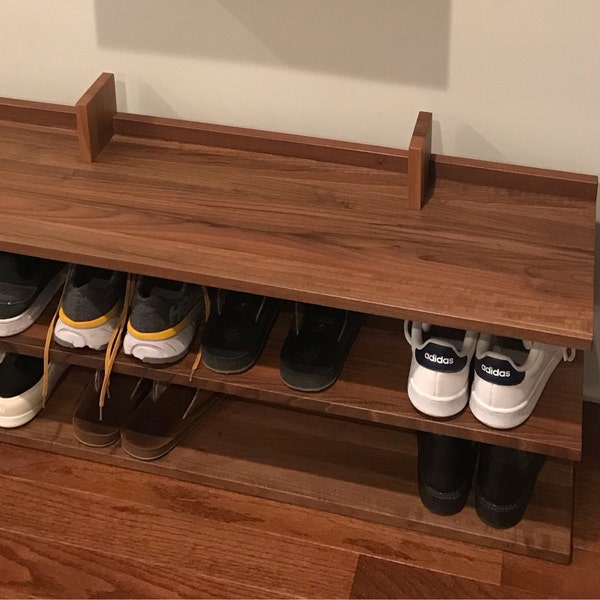 Handmade Oak Shoe Rack: Modern Shoe Storage Shelf, up to 4 Levels ...