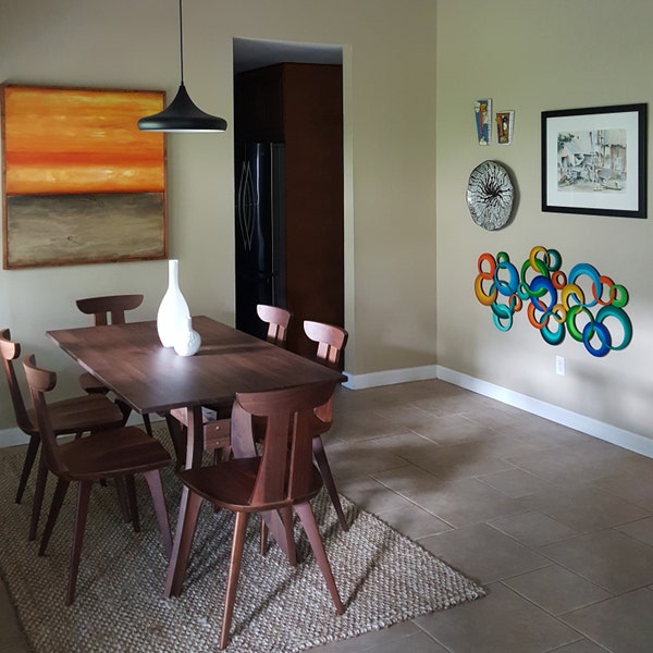 Colorful Contemporary Modern Abstract Circle Sculptures, Wood Wall ...