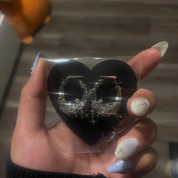 Y2K Star Hoops Grunge Purple Star Hoop Earrings Fairycore Hoop Earring ...