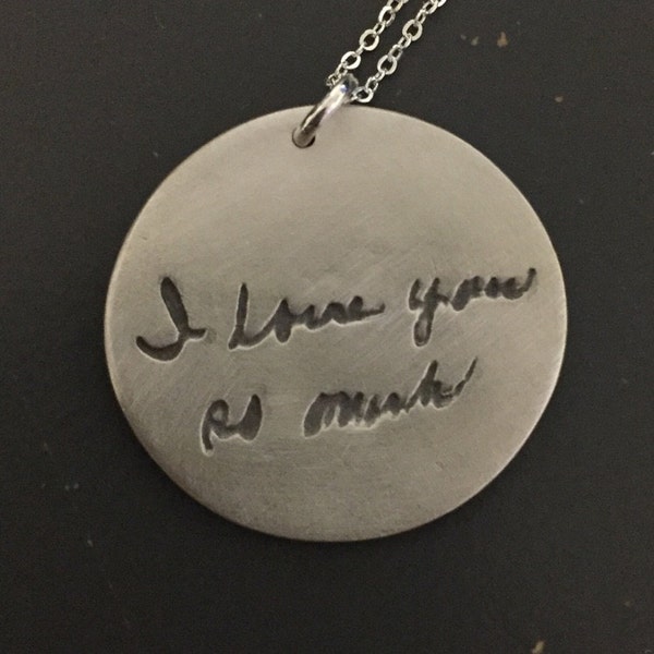Personalized Silver Handwriting Necklace - Etsy