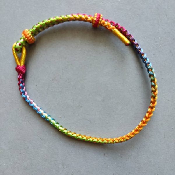 Woven Buddhist Lucky Rope Bracelet for Men or Women Tibetan Knots ...