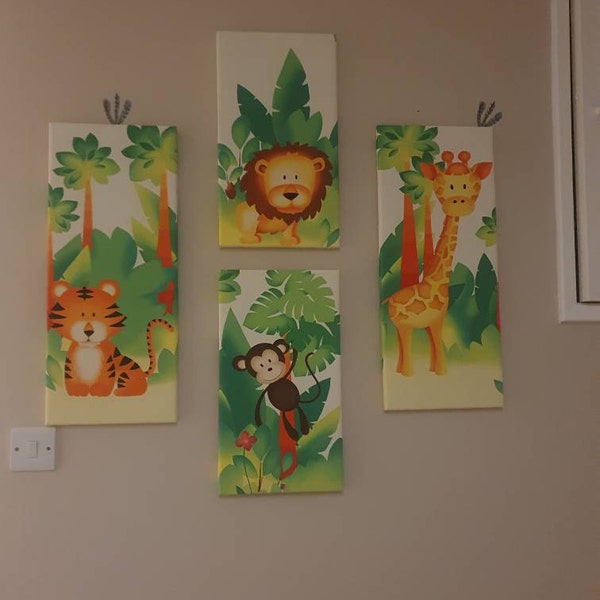 Personalised Jungle Animal Alphabet Print Children's Name Letter ABC ...