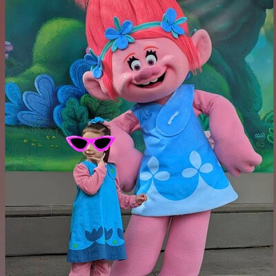 Poppy Trolls Outfit for Birthday Party, Princess Poppy Dress Cape ...
