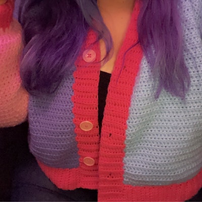 Crochet Colorblock Cardigan Written Pattern Beginner-friendly - Etsy