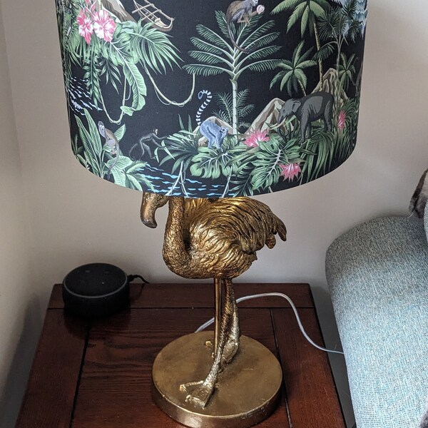 Hot Pink Velvet Lampshade With Flowers and Stripy Inner, Glamorous ...