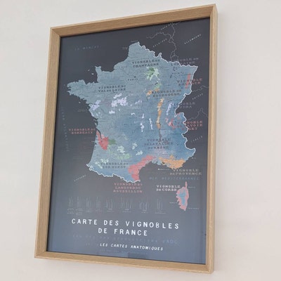 Map of Departments and Regions of France 2024 Map of France 50x70 Cm 19 ...